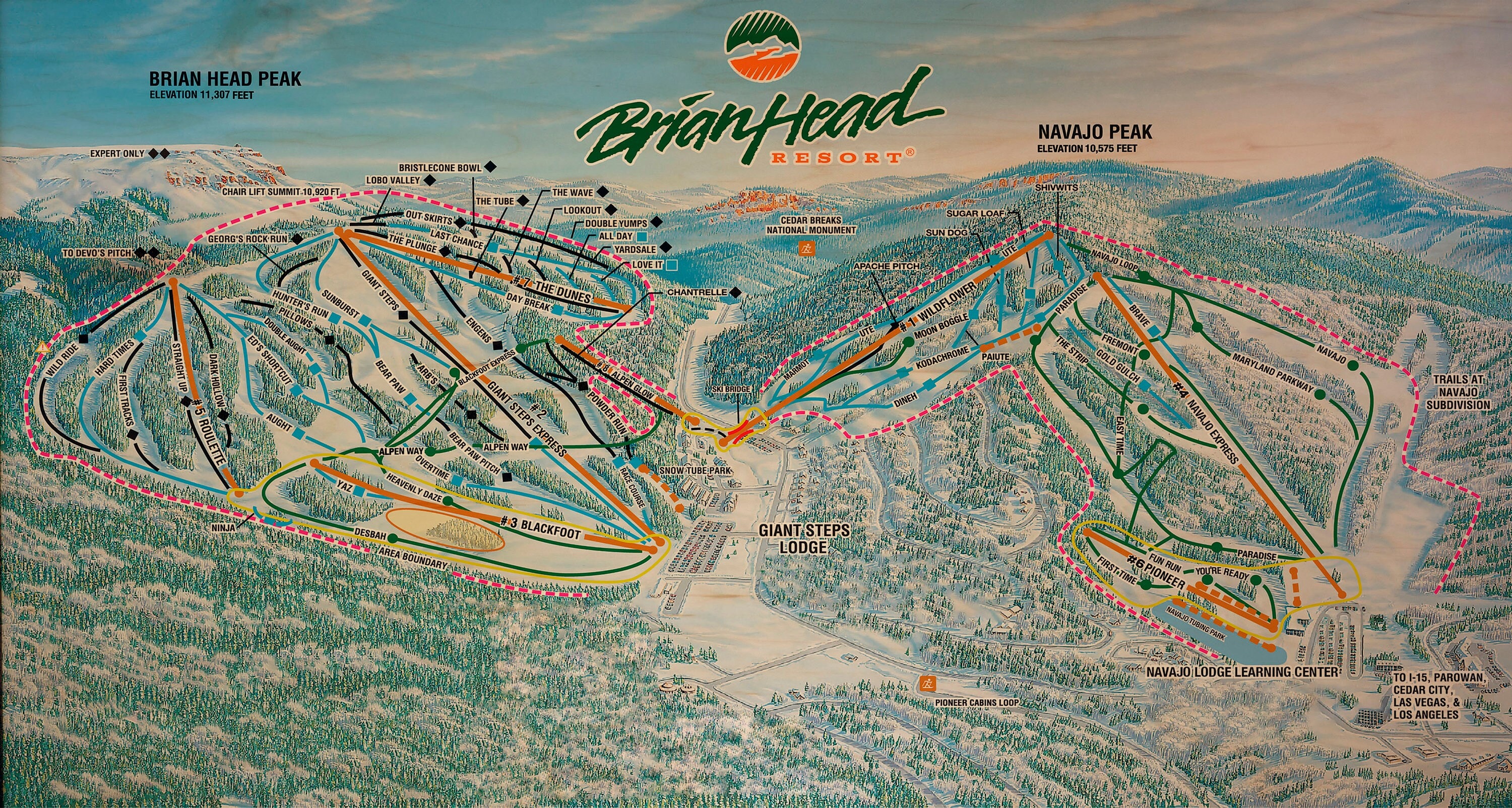 Brianhead Resort Licensed Wood Map Medium 22 X 40 - Etsy