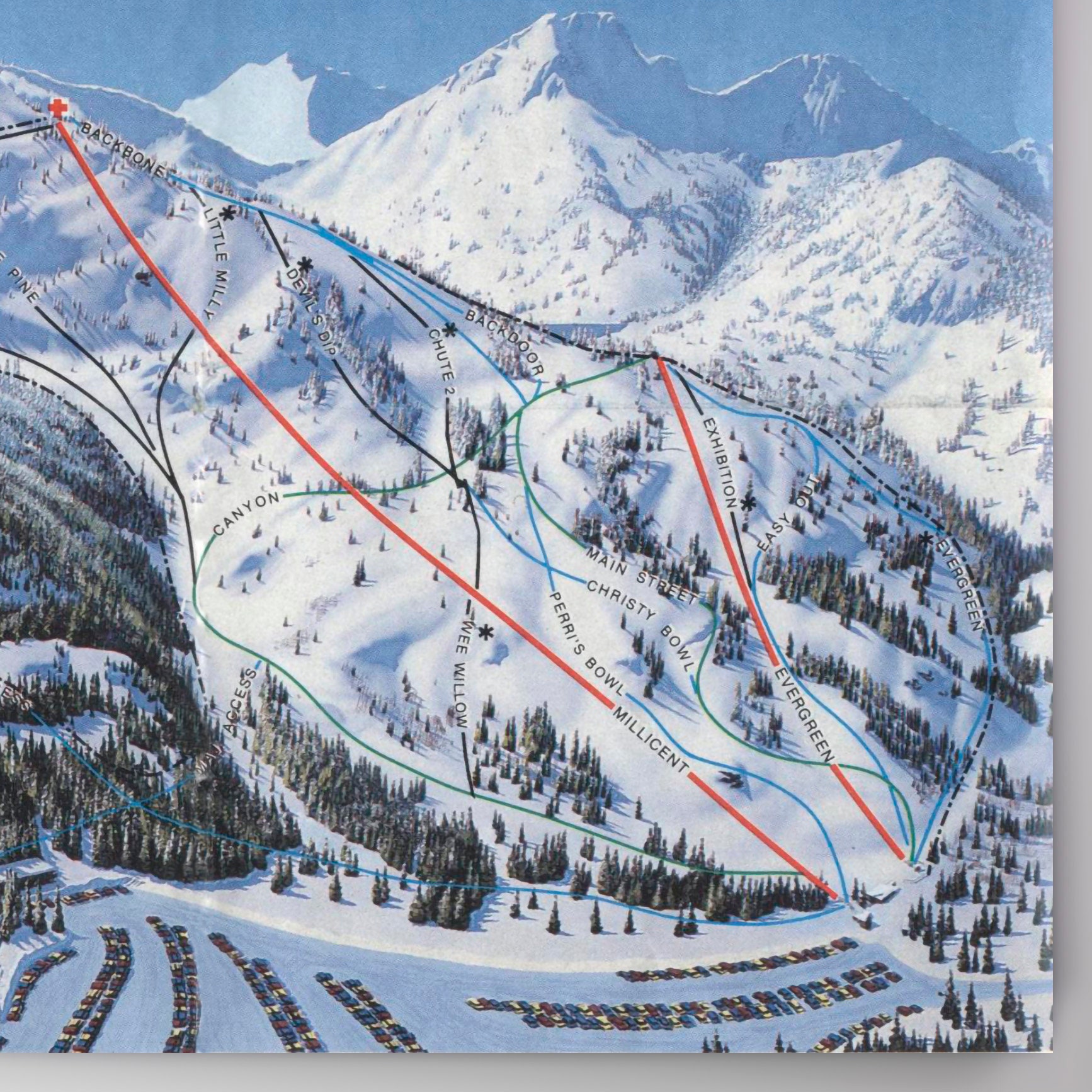 Brighton Resort Licensed Trail Map - Medium Canvas 22" X 30" - Vintage ...