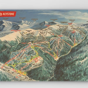 Keystone Resort Licensed Trail Map - Medium Maple Wood Print 22" X 30 ...