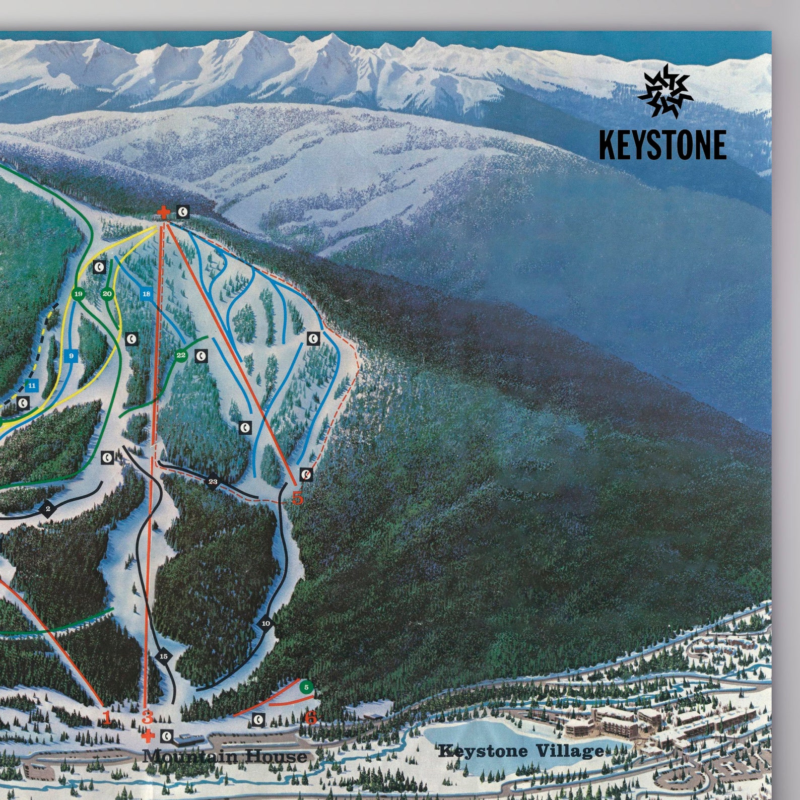 Keystone Resort Licensed Trail Map - Large Canvas 32" X 44" - Vintage ...