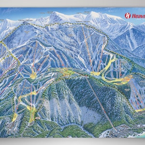 Heavenly Resort Licensed Trail Map - Small Canvas 16" X 20" - Etsy