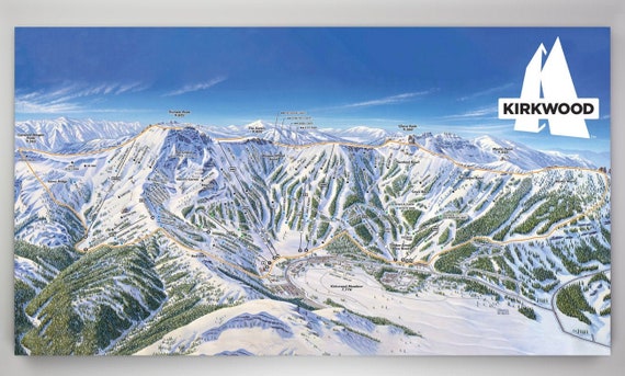 Kirkwood Resort Licensed Trail Map Medium Canvas Print | Etsy