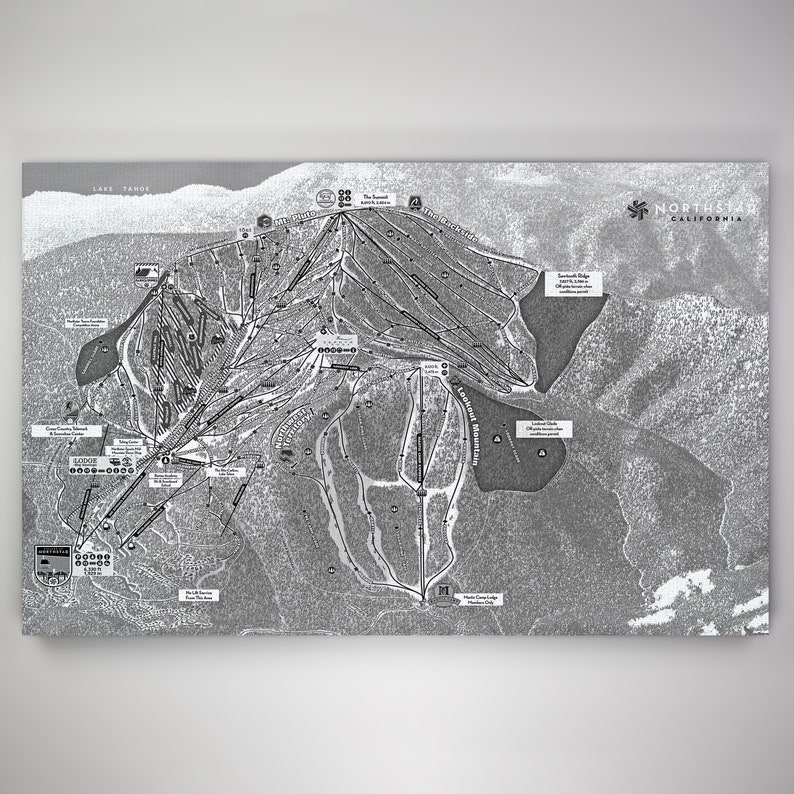 Northstar California Resort Licensed Trail Map Large Canvas - Etsy