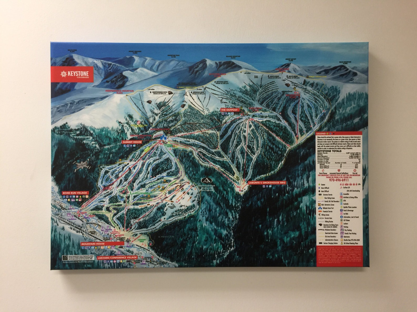 Keystone Resort Licensed Trail Map Large Canvas 32 x | Etsy