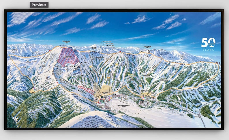 Kirkwood Resort Licensed Trail Map - Medium Canvas Print 22" X 40" - Etsy