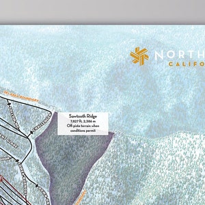 Northstar California Resort Licensed Trail Map - Medium Canvas 22" X 35 ...
