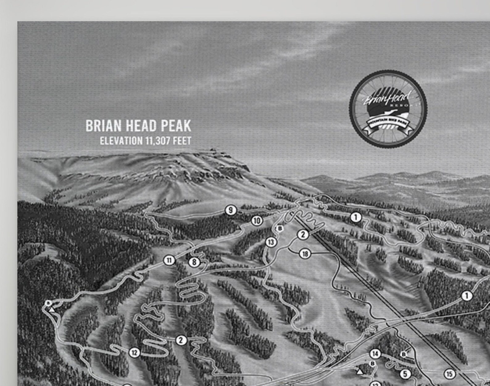 Brianhead Summer Resort Licensed Trail Map Large Canvas | Etsy