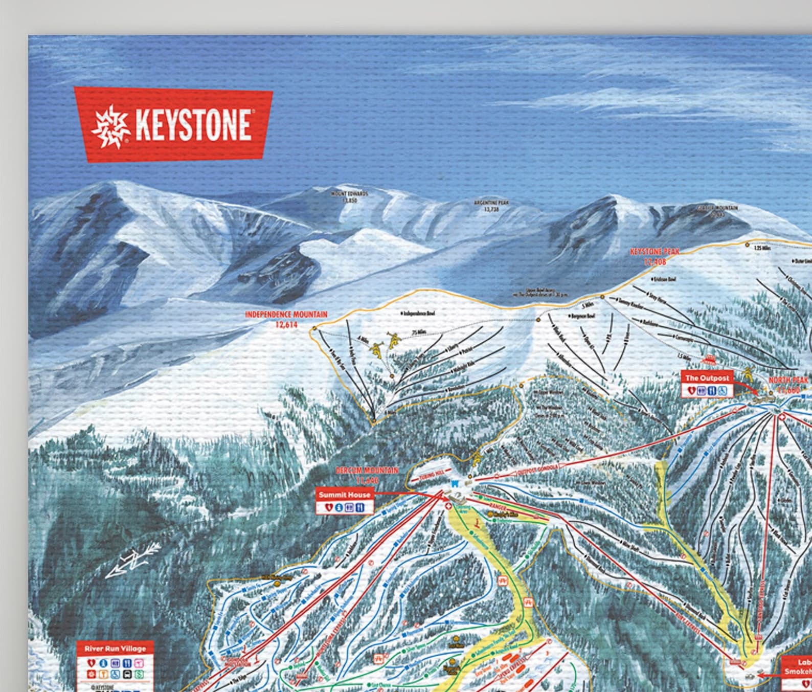 Keystone Resort Licensed Trail Map - Large Canvas 32" X 44" - Etsy