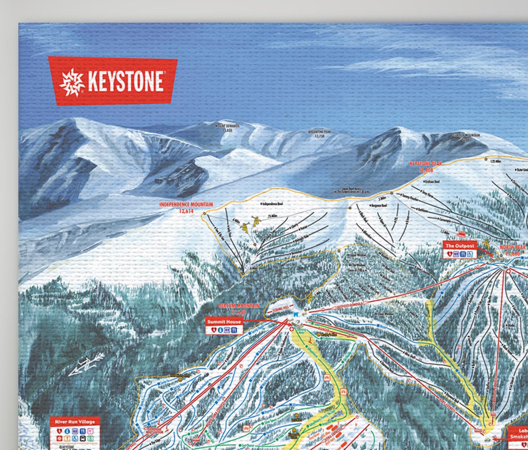 Keystone Resort Licensed Trail Map - Large Canvas 32" X 44" - Etsy
