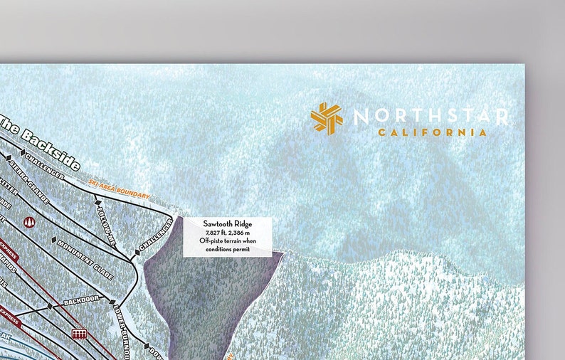 Northstar California Resort Licensed Trail Map - Large Canvas 32" X 48 ...