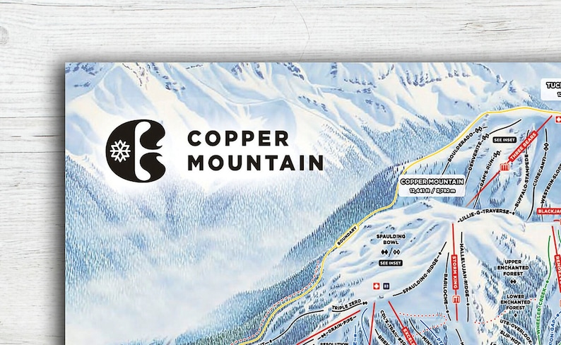 Copper Mountain Resort Licensed Trail Map - Large Canvas 32" X 44" - Etsy