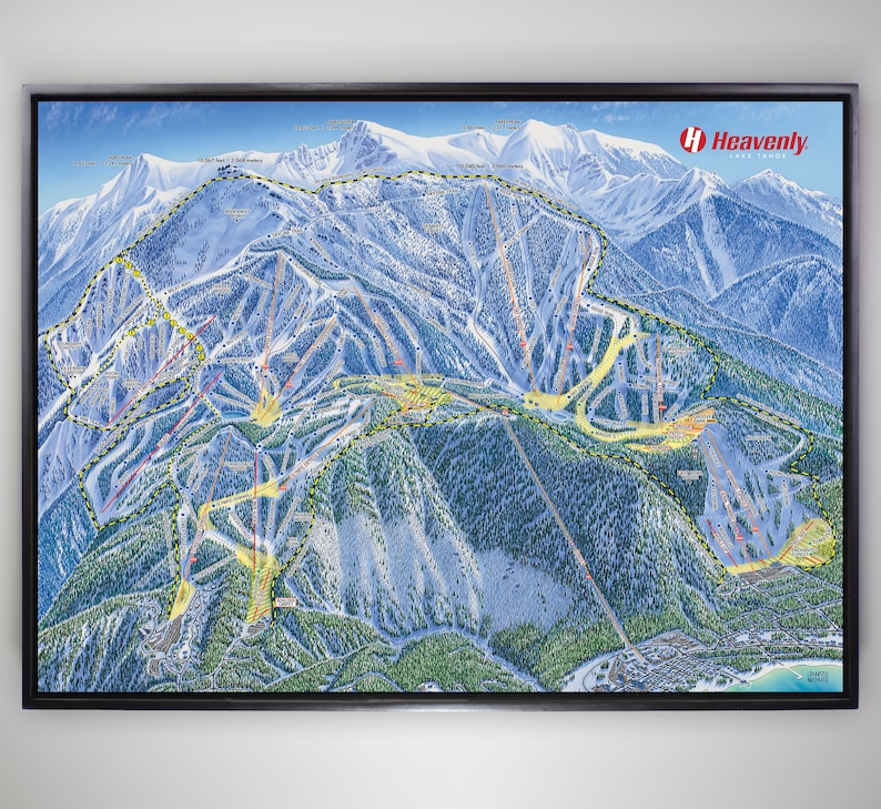 Heavenly Resort Licensed Trail Map - Large Canvas 32" X 44" - Etsy