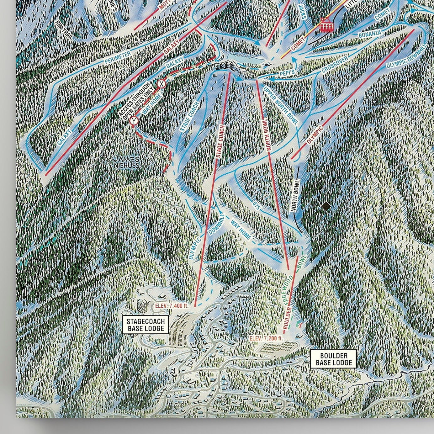 Heavenly Resort Licensed Trail Map - Large Canvas 32 Heavenly Resort Licensed Trail Map - Large Canvas 32