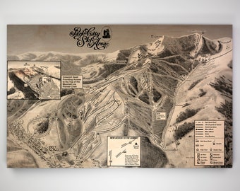 Park City Resort Licensed Trail Map Large Maple Wood Print | Etsy