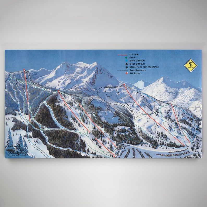 Brighton Resort Licensed Trail Map - Large Canvas 32" X 44" - Vintage ...