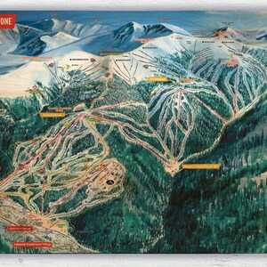 Keystone Resort Licensed Trail Map Large Maple Wood Print | Etsy