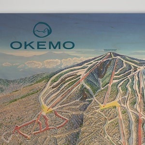 Okemo Resort Licensed Trail Map - Large Maple Wood Print 32" X 48" - Etsy