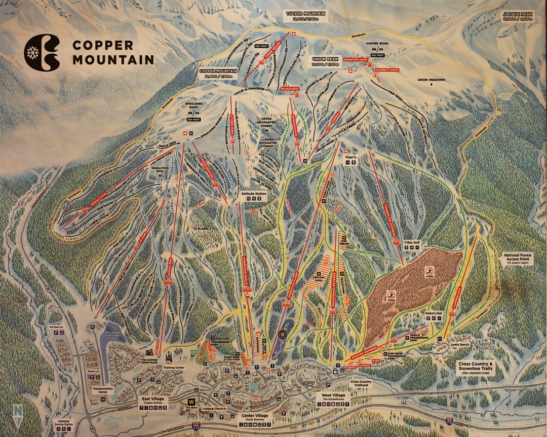 Copper Mountain Resort Licensed Wood Map - Medium 22" X 30" - Etsy