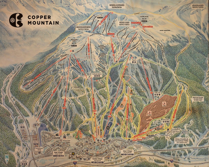 Copper Mountain Resort Licensed Wood Map - Medium 22" X 30" - Etsy