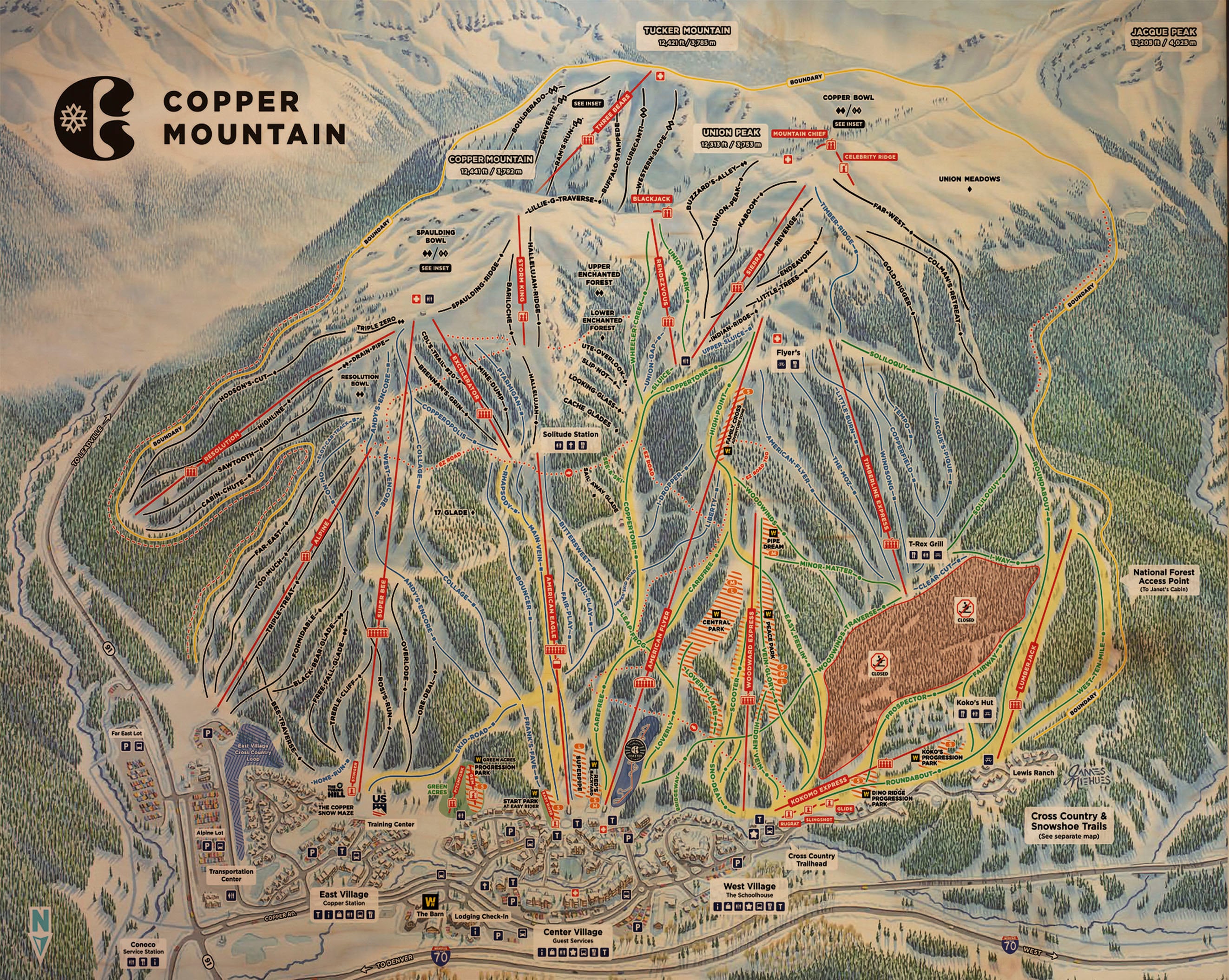 Copper Mountain Resort Licensed Wood Map - Medium 22" X 30" - Etsy
