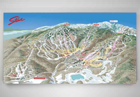 Stowe Resort Licensed Trail Map Large Canvas 30 X - Etsy