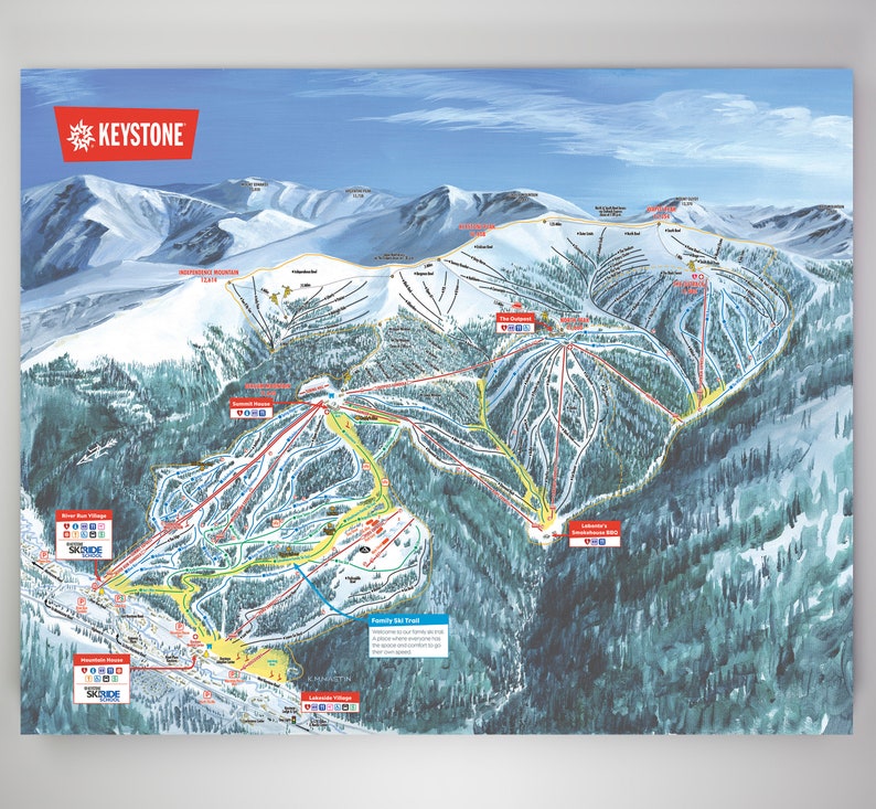 Keystone Resort Licensed Trail Map - Medium Canvas 22" X 30" - Etsy
