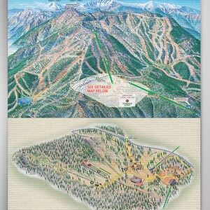 Heavenly Summer Resort Licensed Trail Map - Medium Canvas 22" X 30" - Etsy