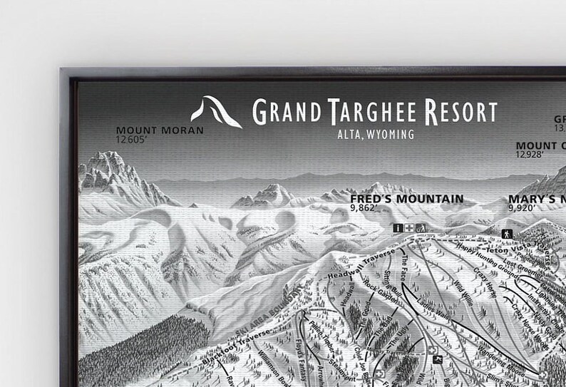 Grand Targhee Resort Licensed Trail Map Medium Canvas | Etsy