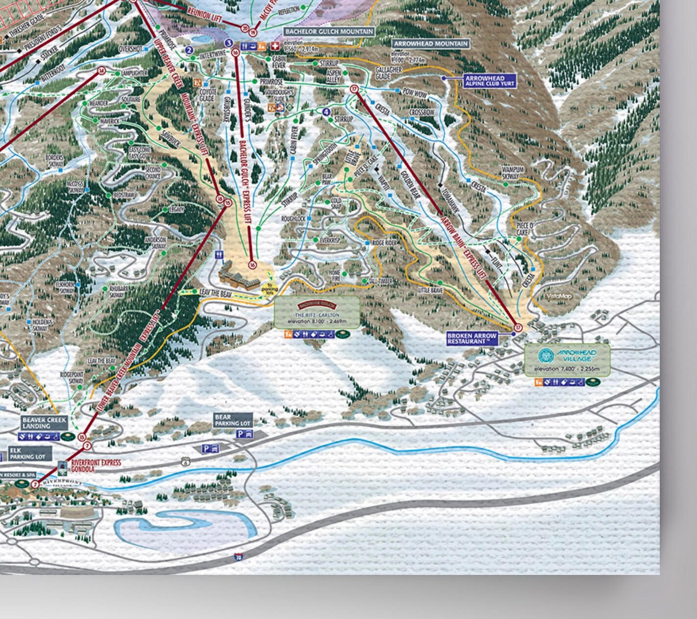 Beaver Creek Resort Licensed Trail Map - Medium Canvas 22" X 30" - Etsy