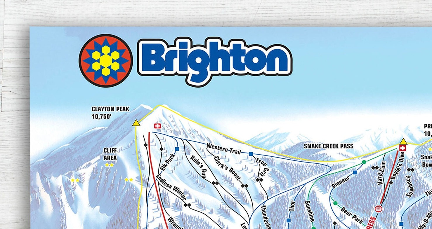 Brighton Resort Licensed Trail Map - Large Canvas 32" X 44" - Etsy