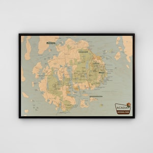 Acadia National Park Map - Etsy UK