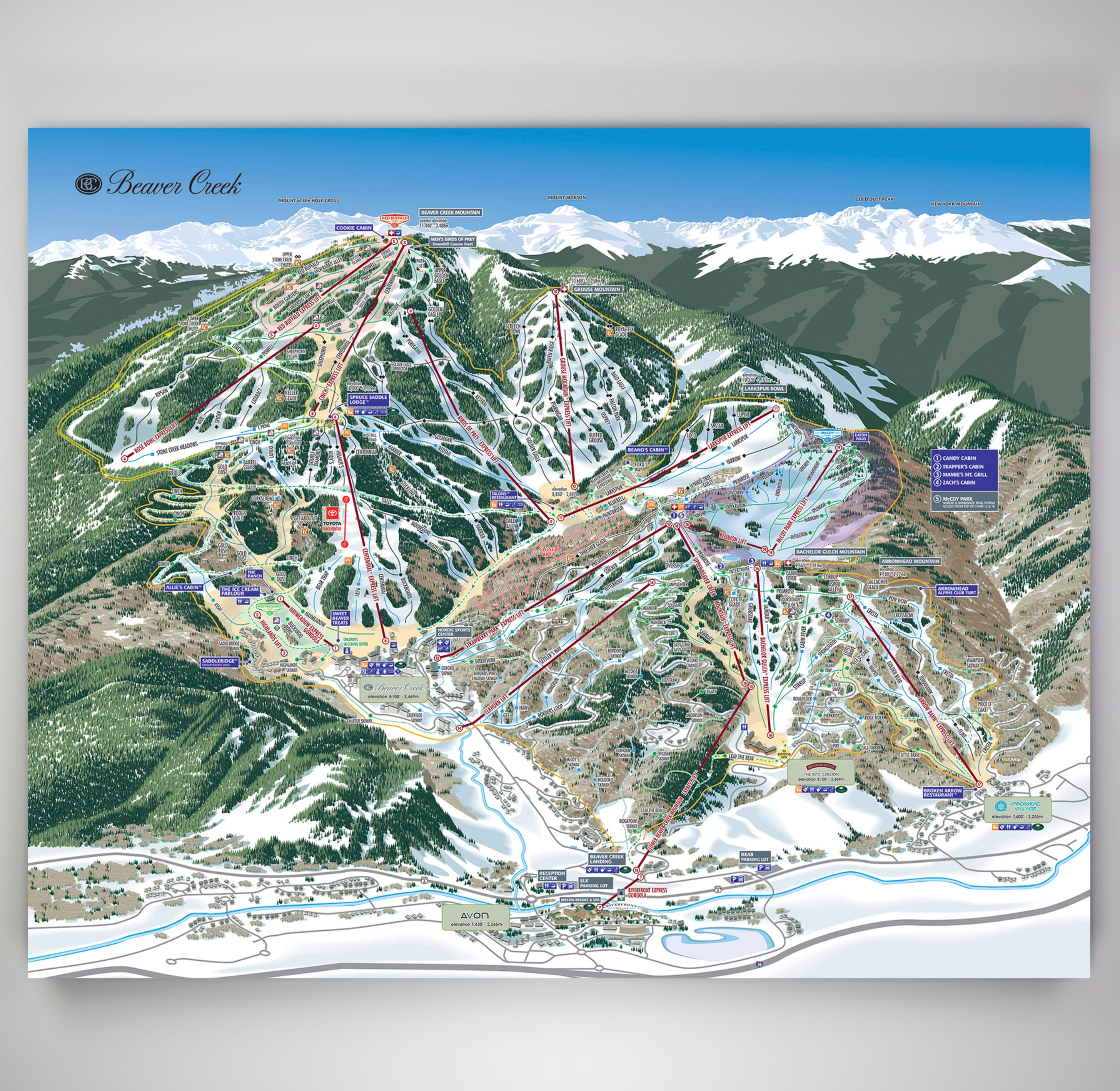 Beaver Creek Resort Licensed Trail Map - Medium Canvas 22" X 30" - Etsy
