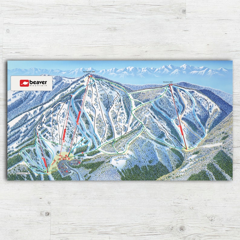 Beaver Mountain Resort Licensed Trail Map - Large Canvas 30" X 58" - Etsy