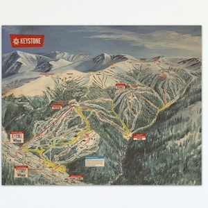 Keystone Resort Licensed Trail Map - Small Maple Wood Print 16" X 20 ...