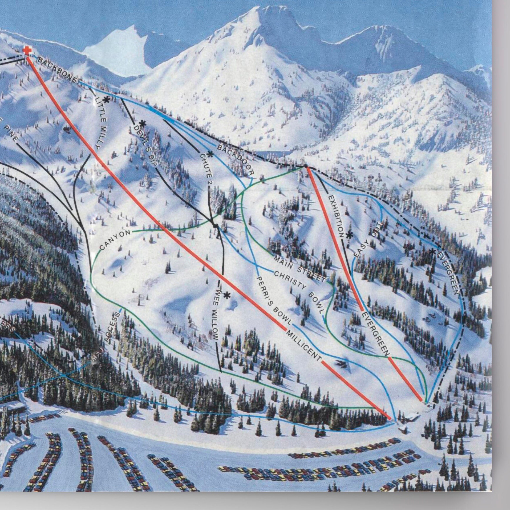 Brighton Resort Licensed Trail Map - Large Canvas 32" X 44" - Vintage ...