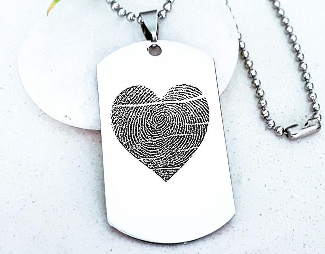 Personalised Finger Print Engraving Army Military Tag Custom - Etsy