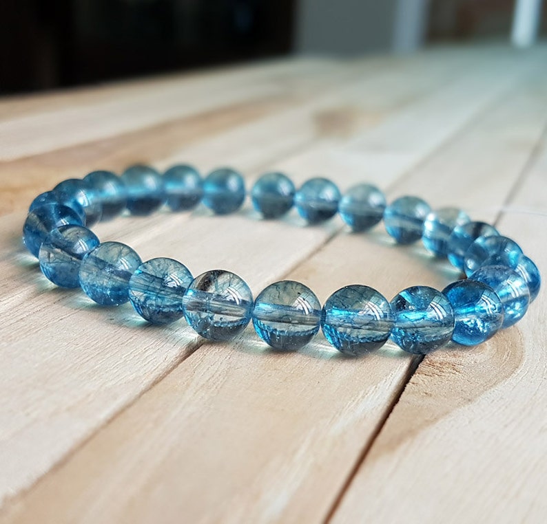 8/10mm Blue Stone Bracelet Blue Phantom Bracelet Women - Etsy