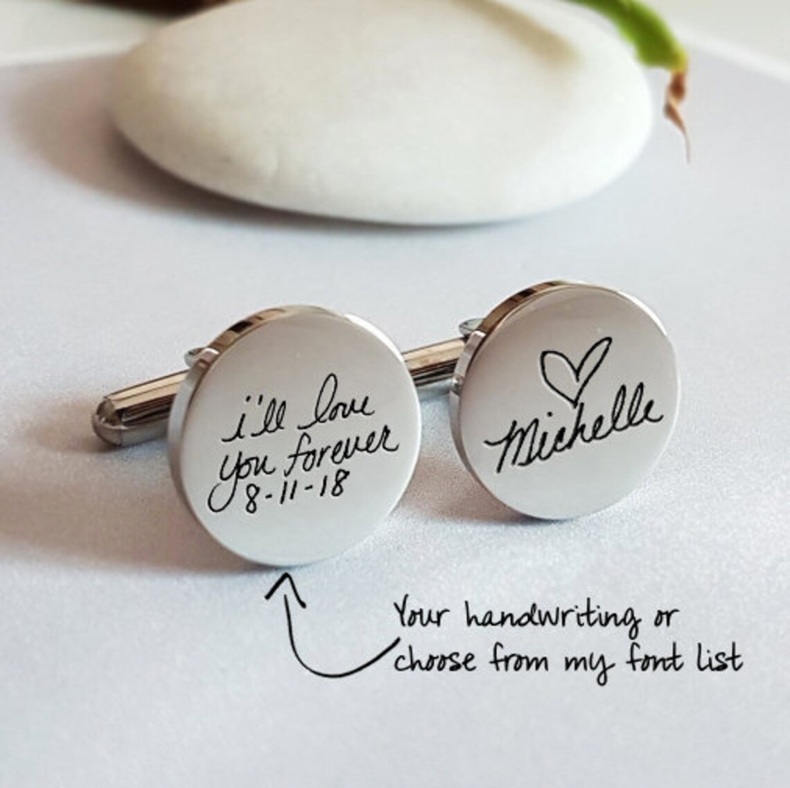 Personalized Cuff Links Handwriting Cufflinks for Dad Husband - Etsy