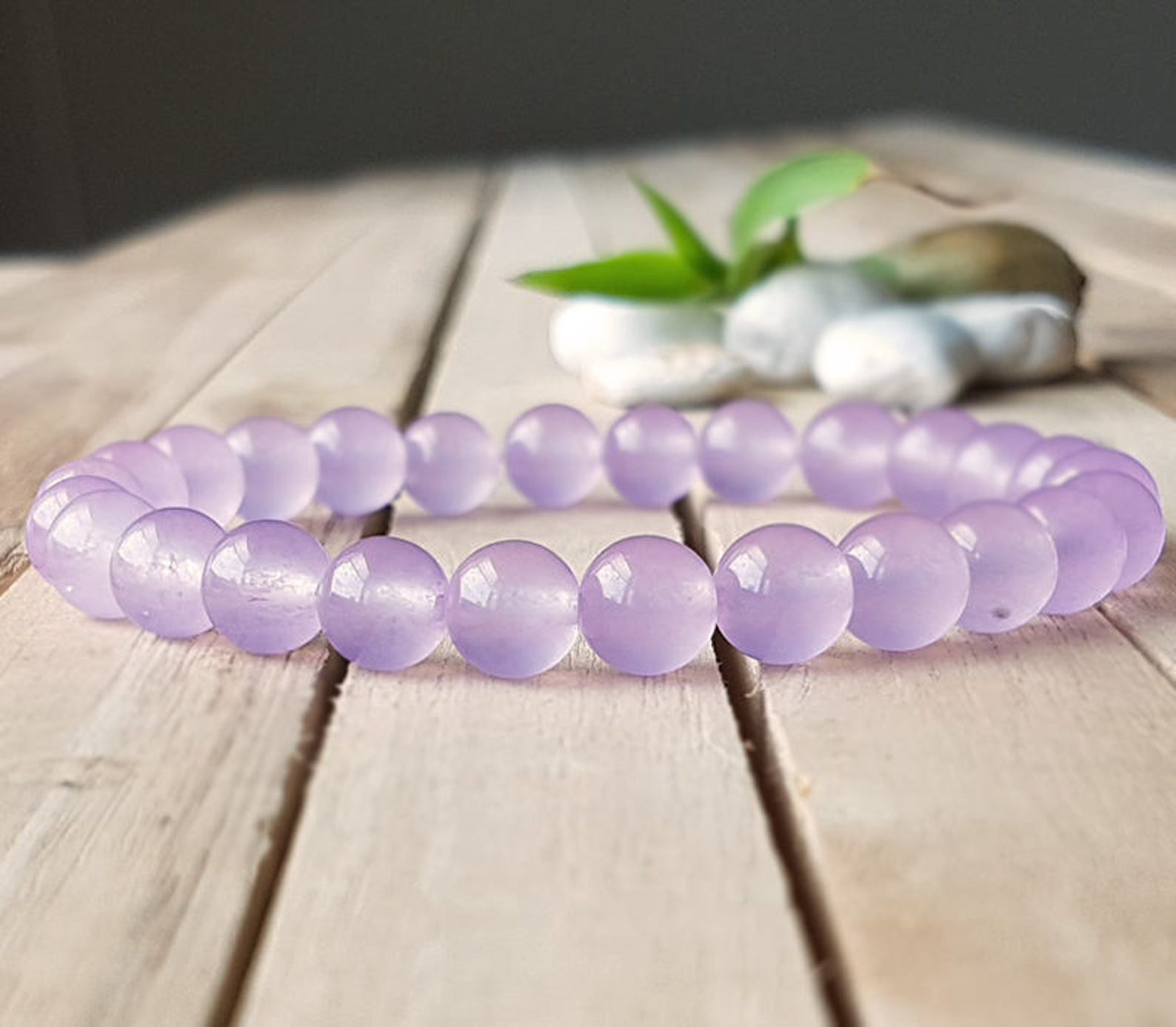 8mm Purple Bracelet Purple Quartz Women Bracelet Healing - Etsy