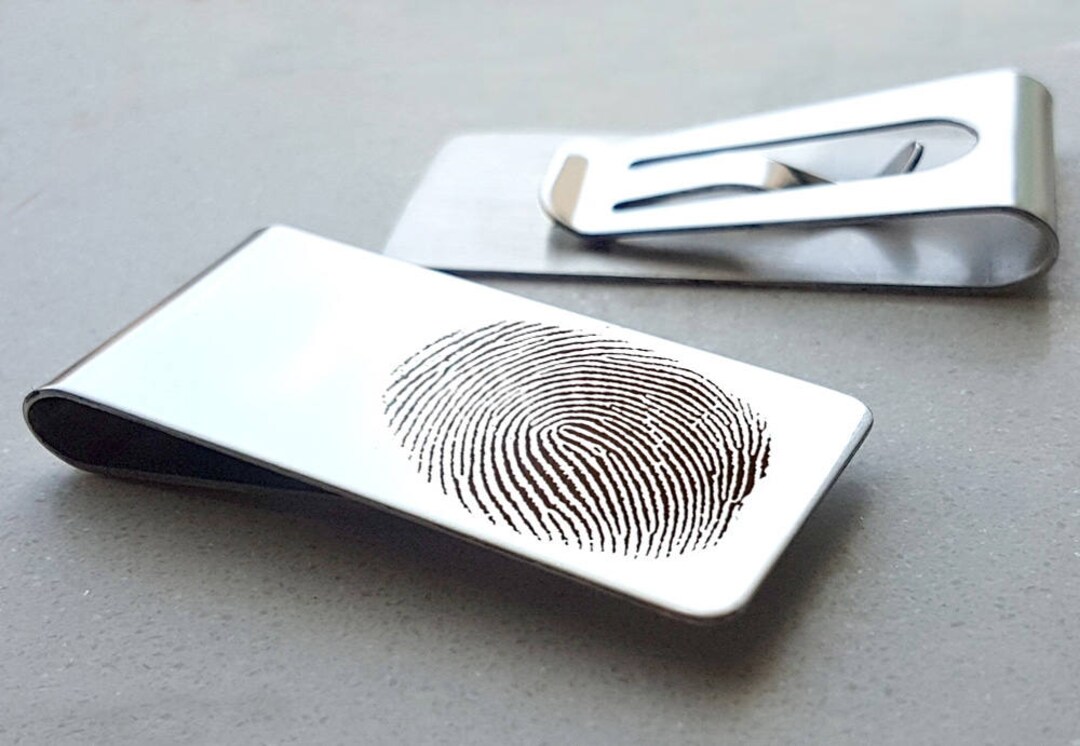 Fingerprint Money Clip, Father's Day Gift, Personalized Gift Grandpa ...