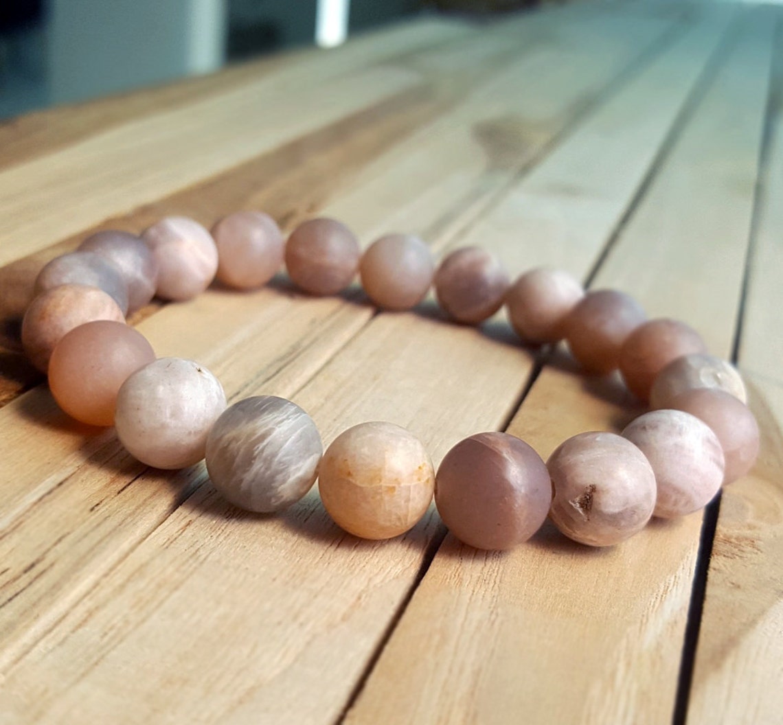 8 10mm Matte Sunstone Bracelet Sun Stone Bracelet Women - Etsy