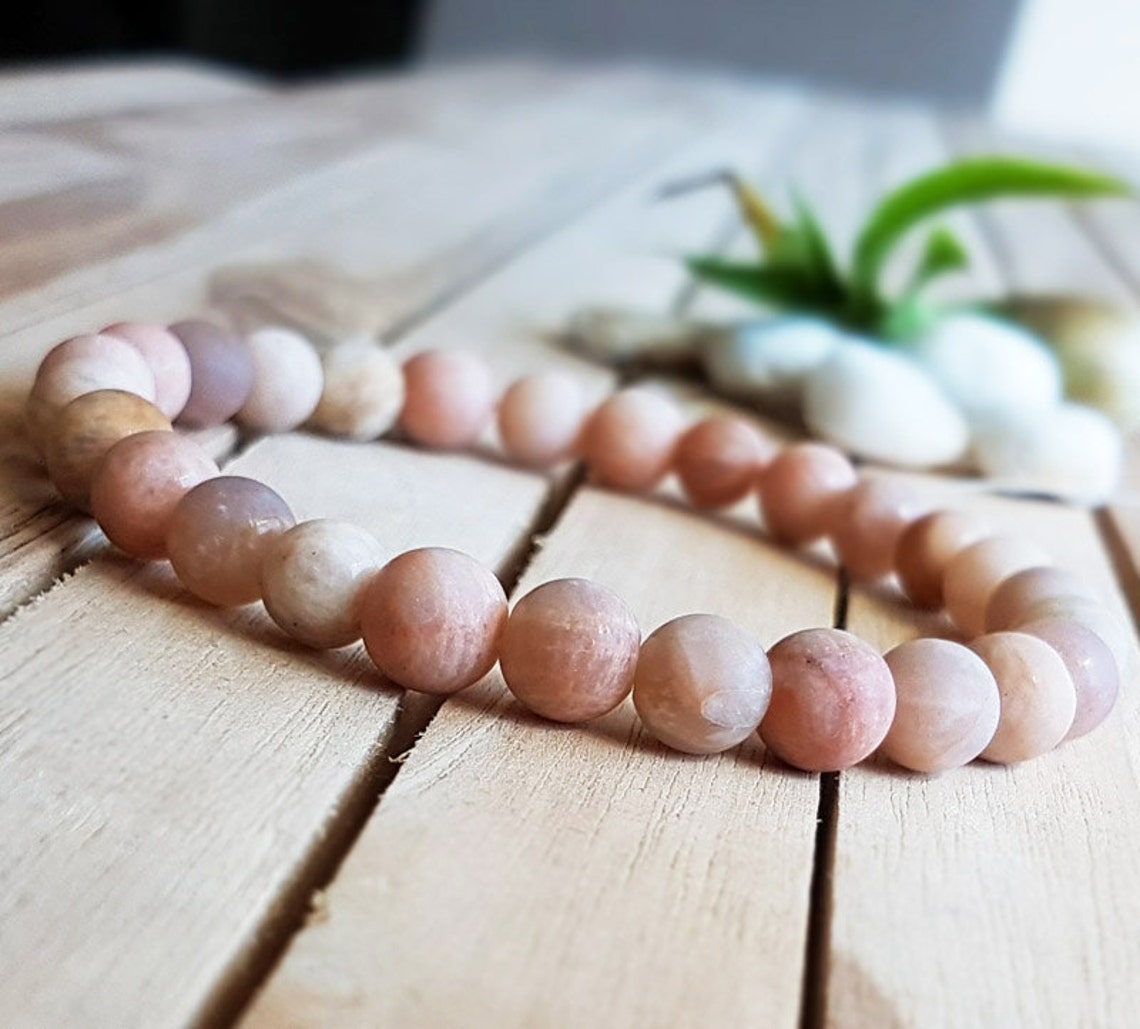 8mm Matte Sunstone Bracelet Sun Stone Bracelet Women | Etsy