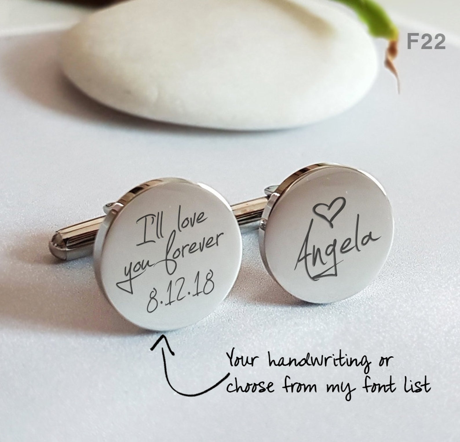 Personalized Cuff Links, Handwriting Cufflinks, Christmas Gift for Dad ...