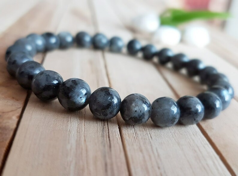 10mm Natural African Stone Bracelet Men Bracelet Grey Bead - Etsy