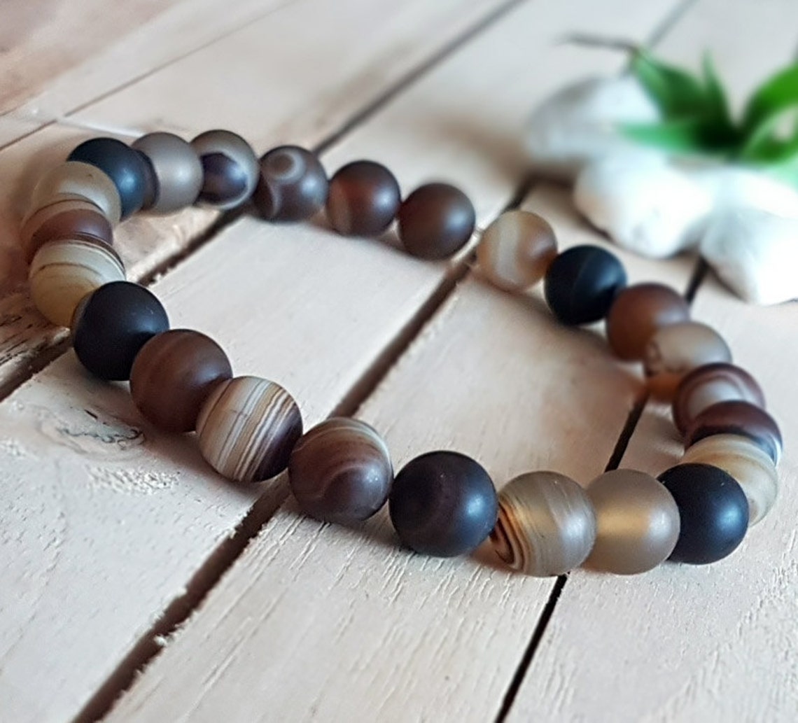 8mm Matte Brown Persian Agate Bracelet Brown Agate - Etsy