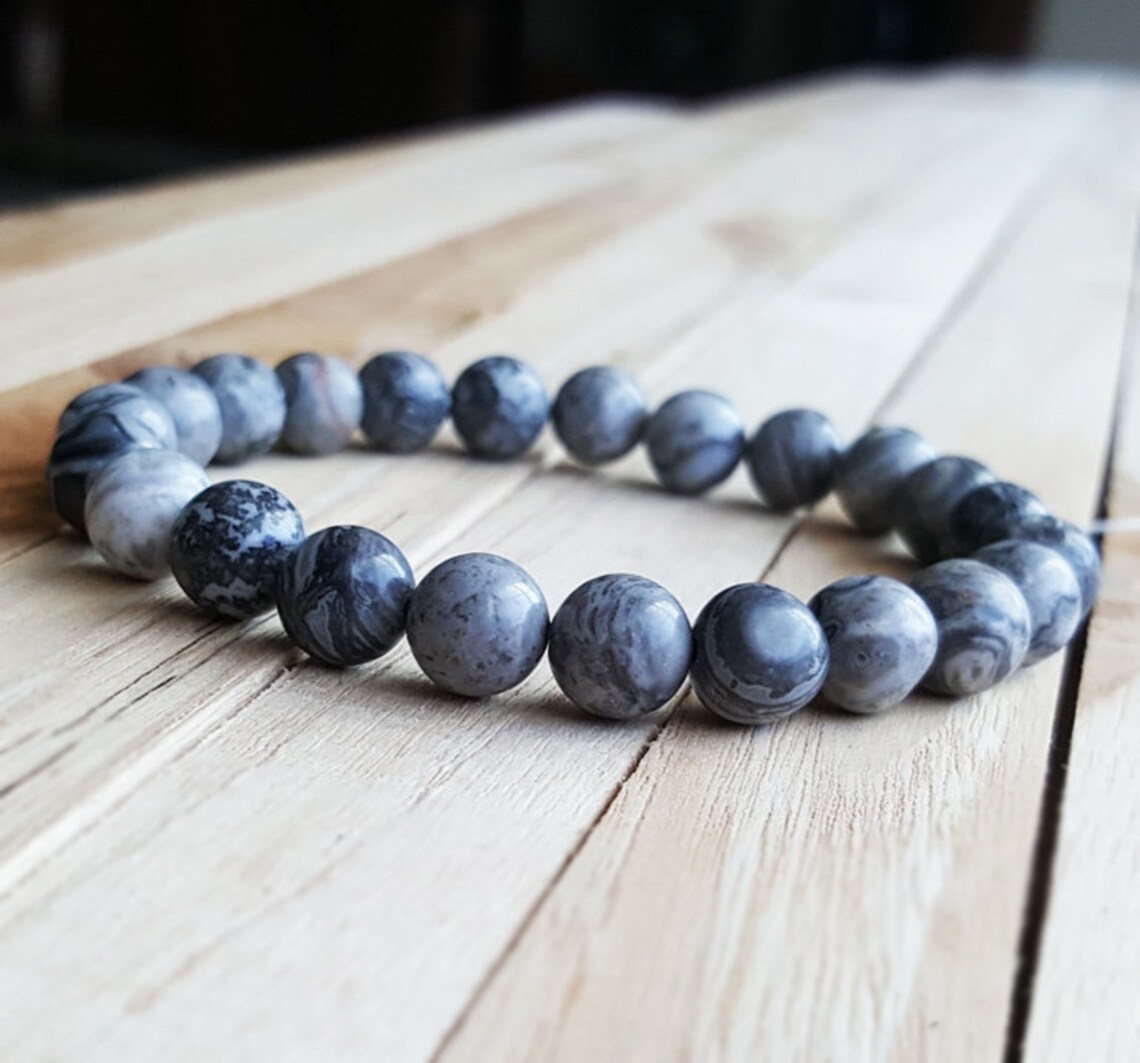 6/8/10mm African Jasper Bracelet Natural Map Jasper Bracelet - Etsy