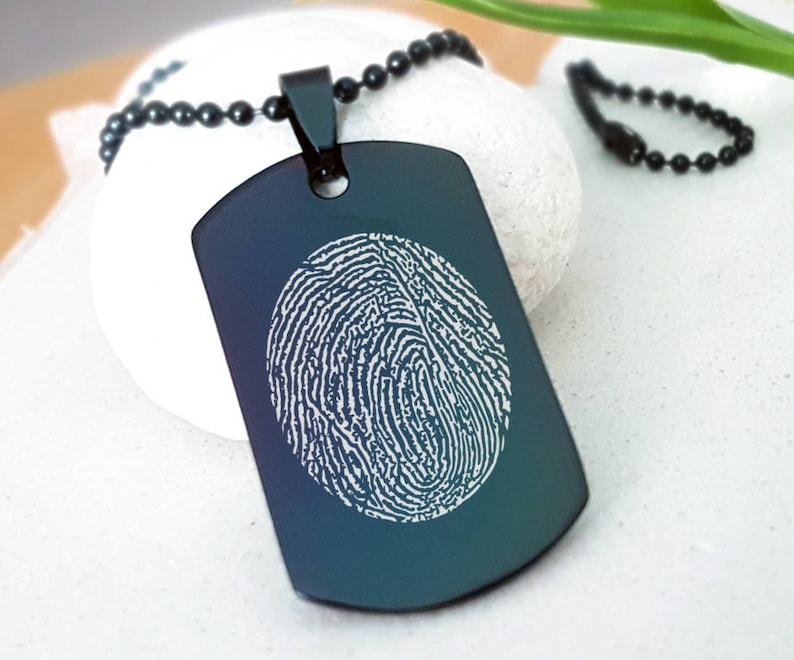 Personalised Finger Print Engraving Army military tag Custom | Etsy