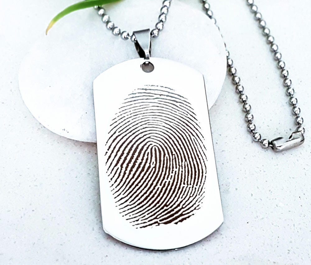 Personalised Finger Print Engraving Army Military Tag, Custom ...
