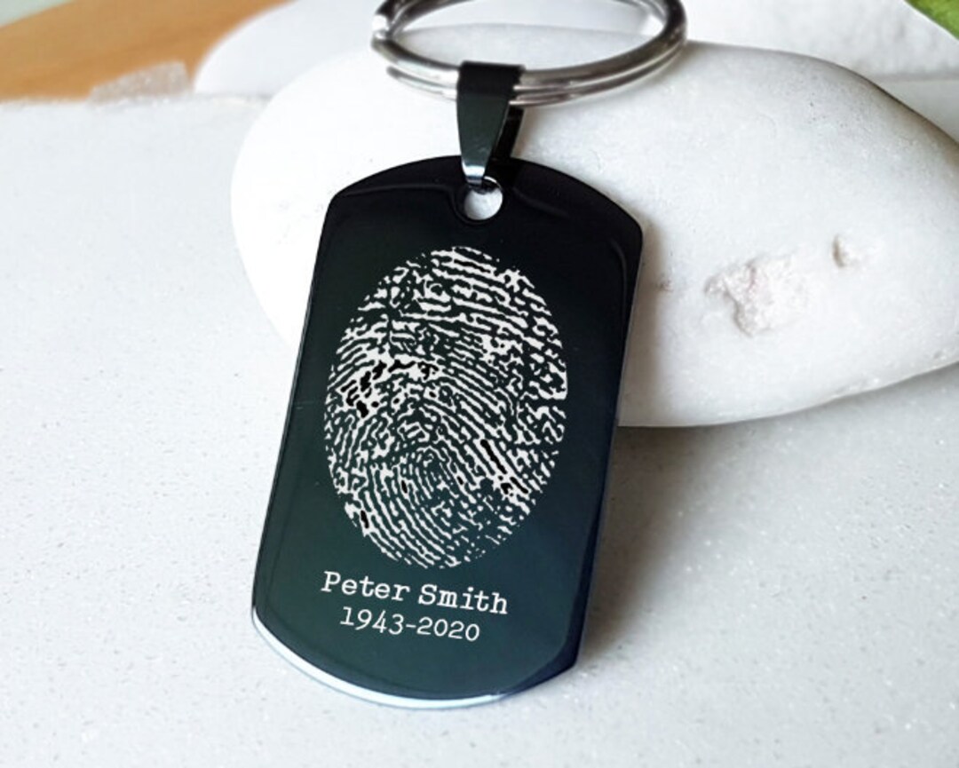 Personalised Finger Print Engraving Army Military Tag, Custom ...