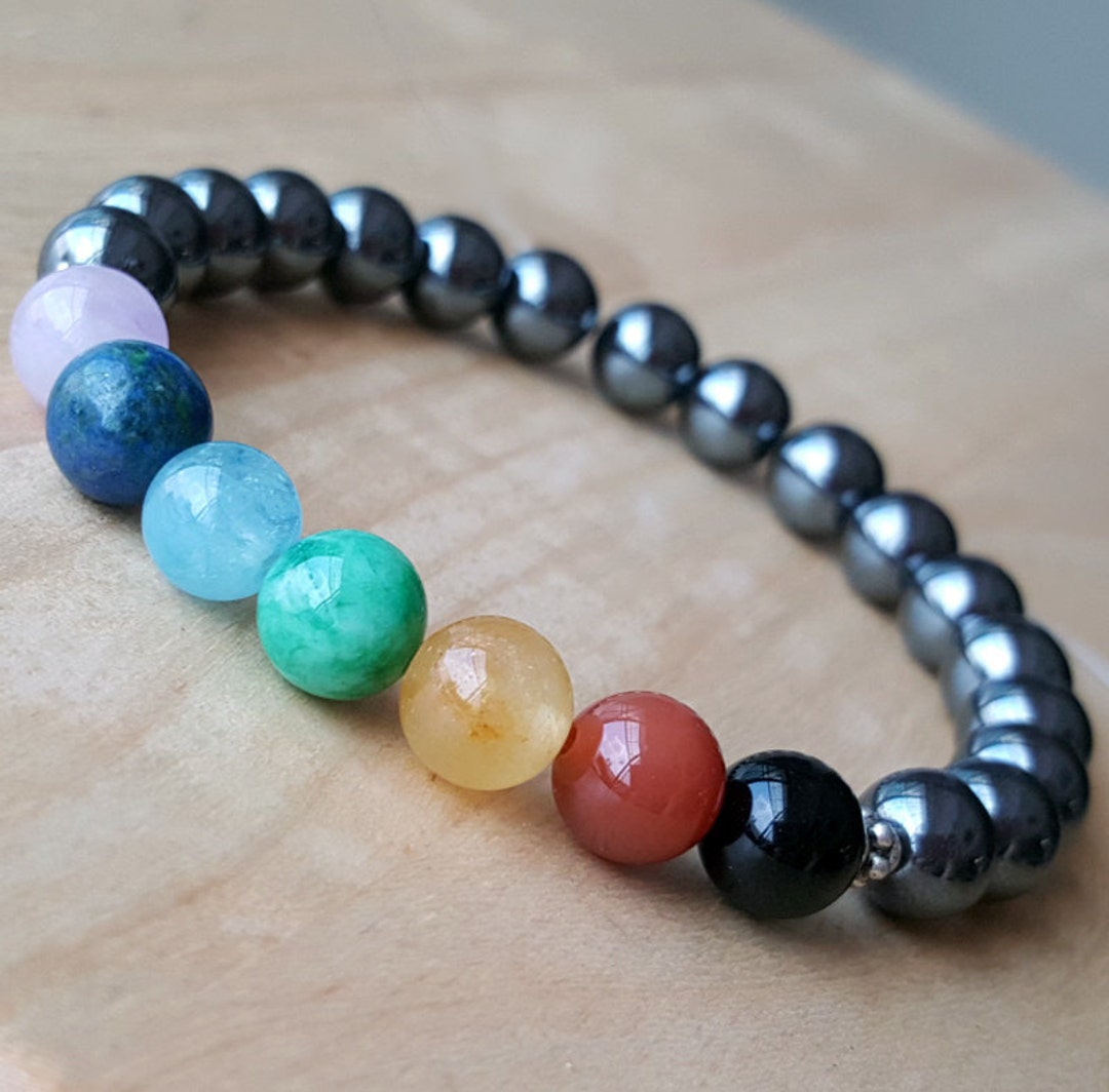 7 Chakra Hematite Bracelet, Topaz Bracelet, Lapis, Aventurine Bracelet ...